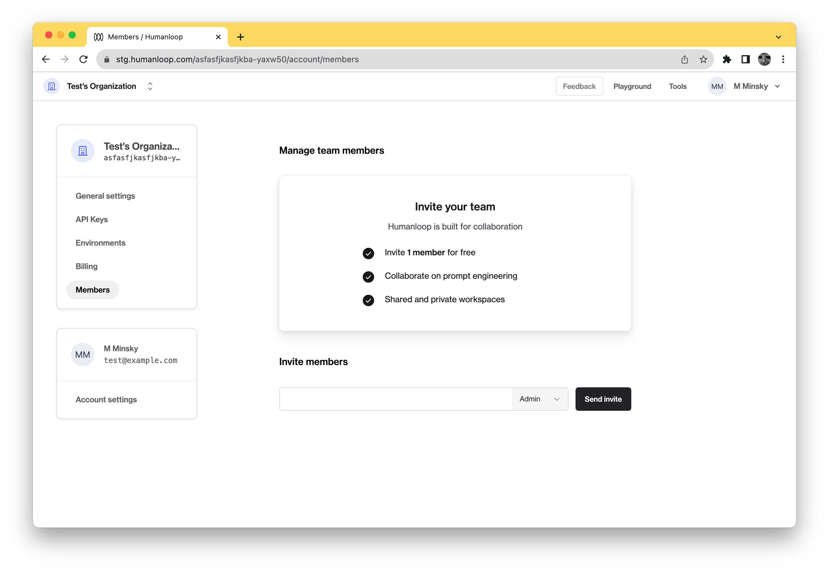 Invite collaborators — Humanloop Docs