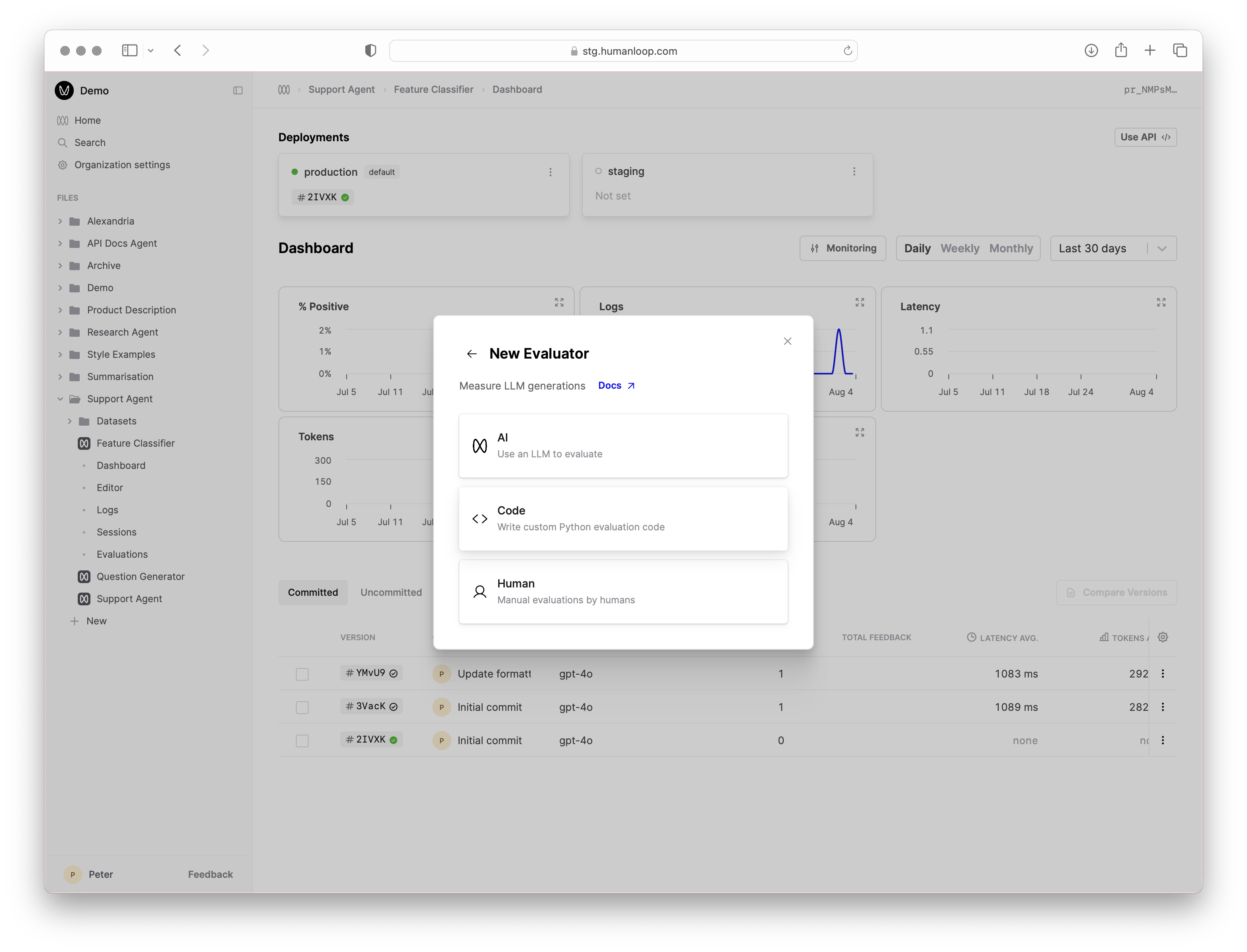 Set up a code Evaluator — Humanloop Docs