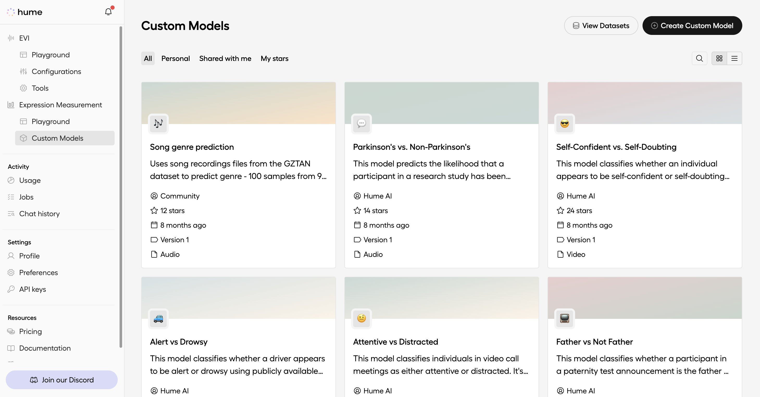 Creating your dataset — Hume API
