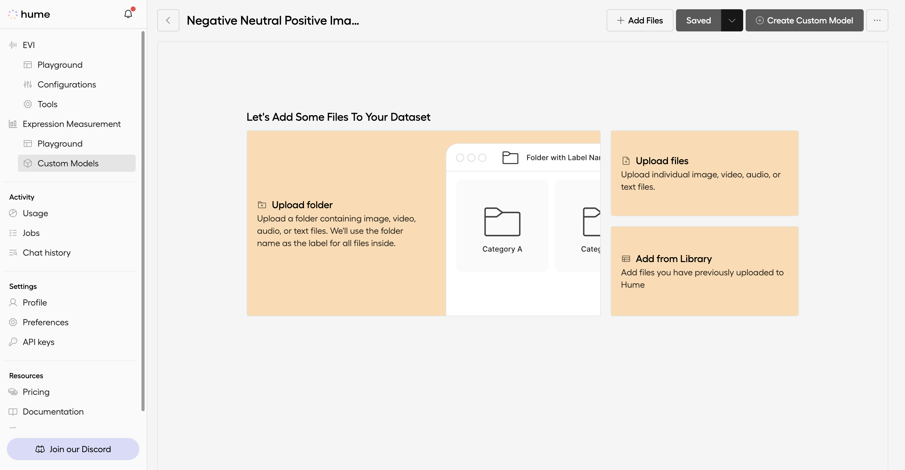 Creating your dataset — Hume API