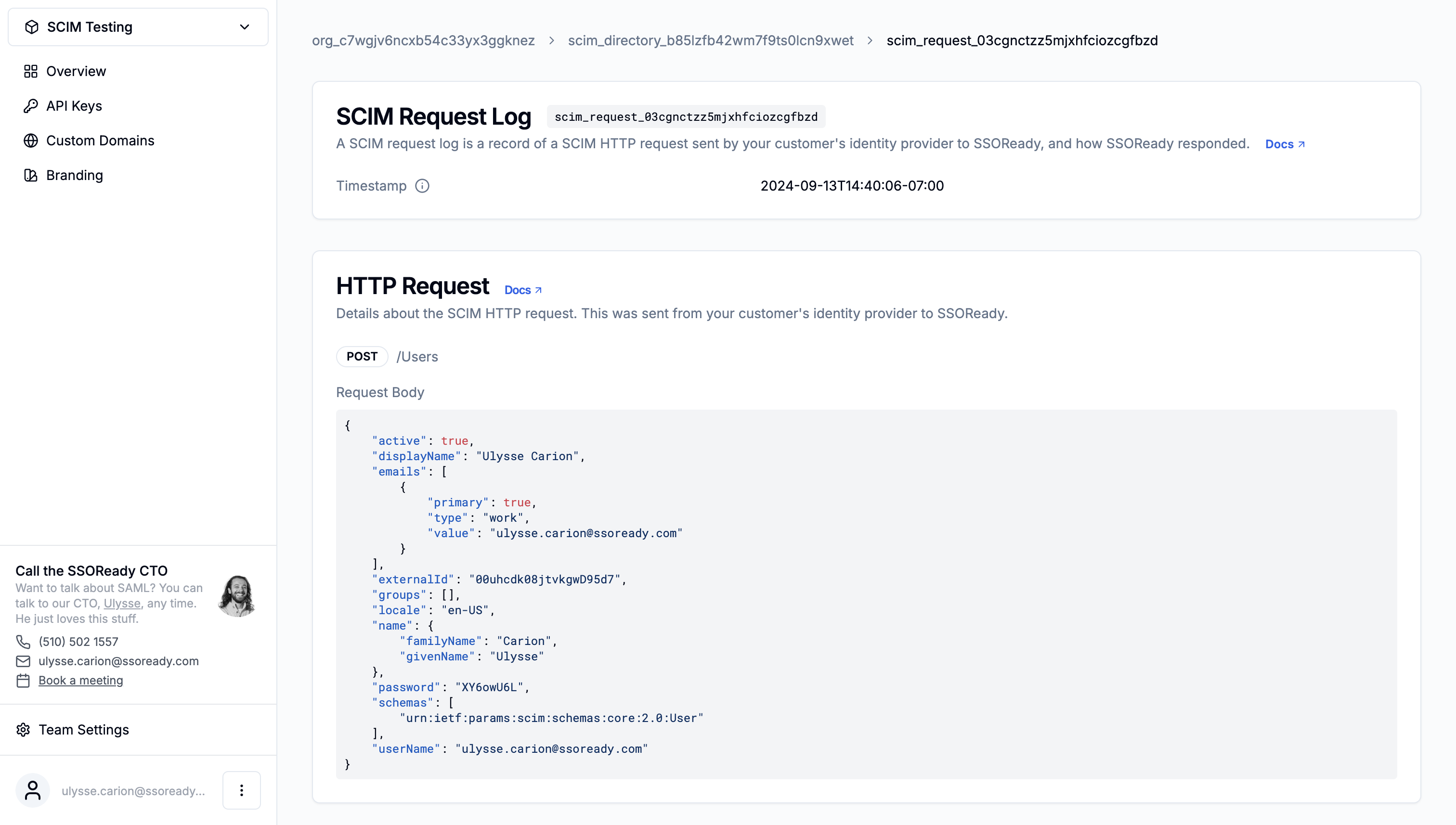 SSOReady concepts: SCIM Request Logs — SSOReady Docs